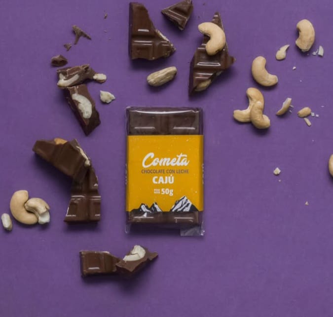 Chocolate Con Leche y Trozos de Caju x 50gr Cometa – tiendaplantbased